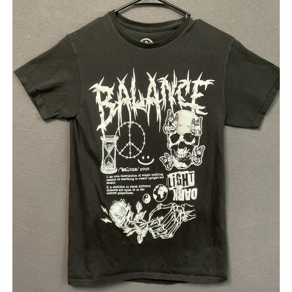 Dom | Shirts | Dom Balance Shirt Mens Small Black Graphic Skull Rose ...
